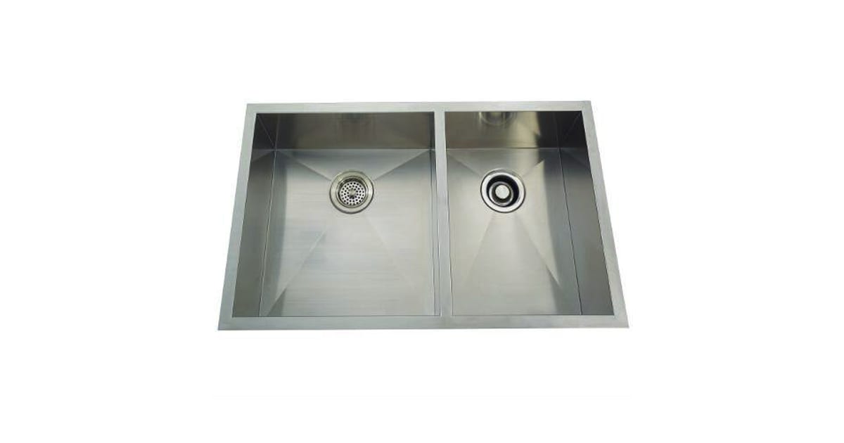 Mirabelle MIRUC3320Z 33" Double Basin Stainless Steel Kitchen Sink with ...