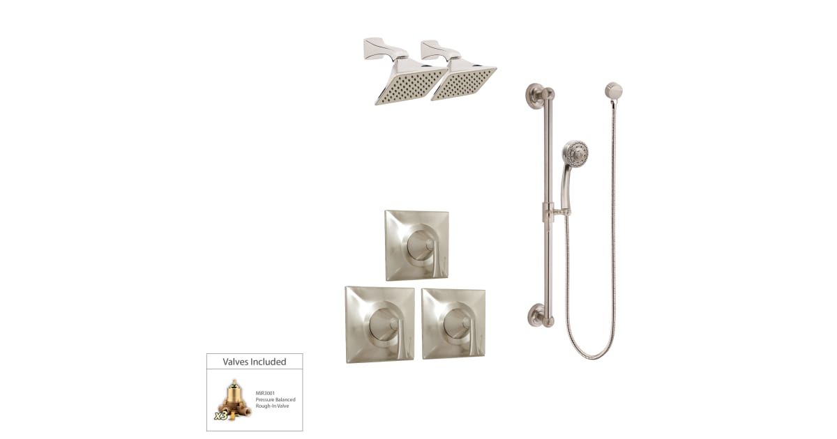 Mirabelle MIRVLCS3A2SH-BN Luxury Shower System: Includes 2 Shower Heads ...
