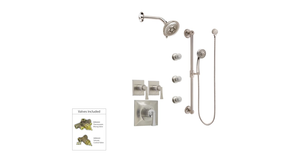 Mirabelle MIRVLCST2VS3B-BN Luxury Shower System: Includes Multi ...