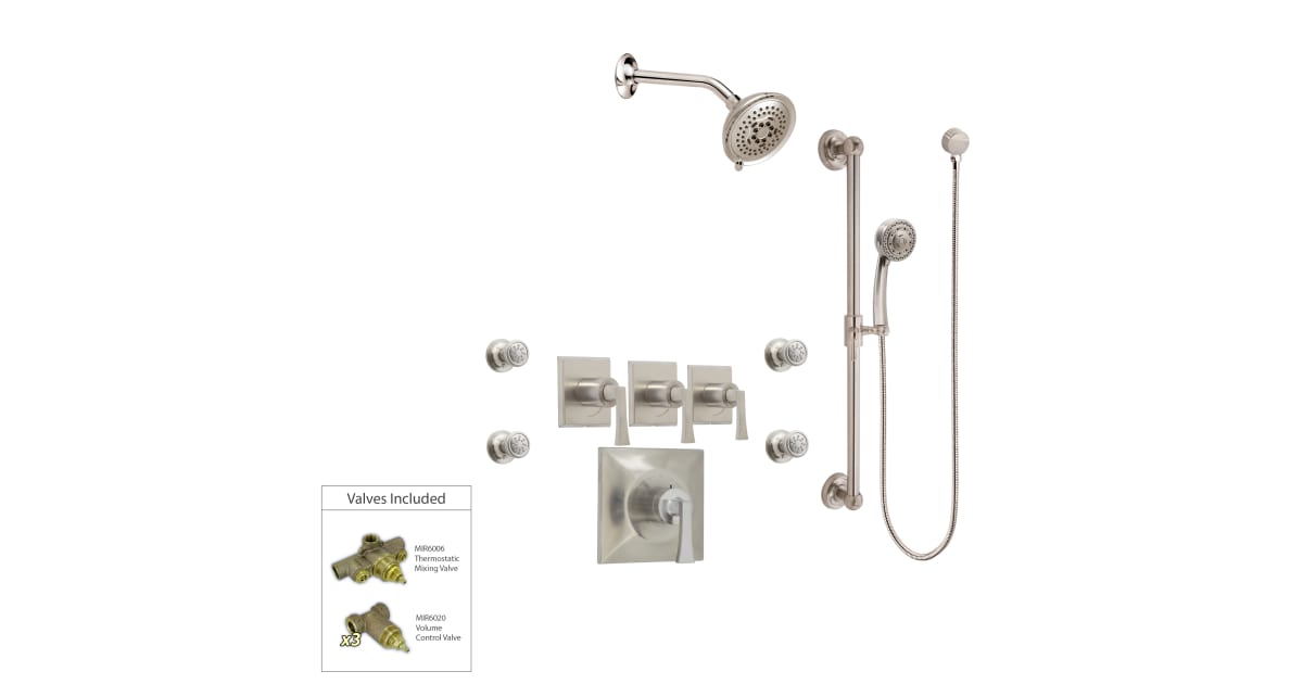 Mirabelle MIRVLCST3VSH4B-BN Luxury Shower System: Includes Multi ...