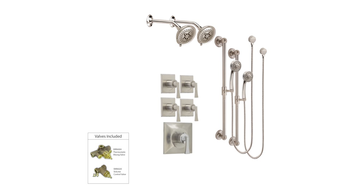 Mirabelle MIRVLCST4V2S2H-BN Luxury Shower System: Includes 2 Multi ...