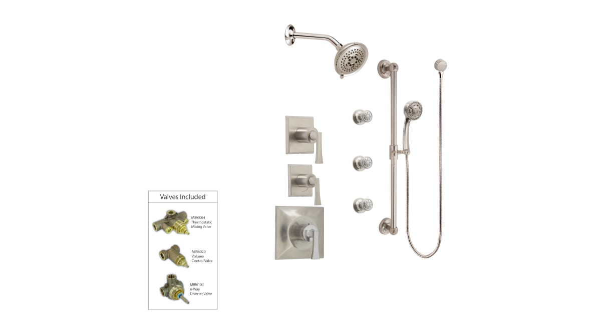 Mirabelle MIRVLCSTVDSH3B-BN Luxury Shower System: Includes Multi ...