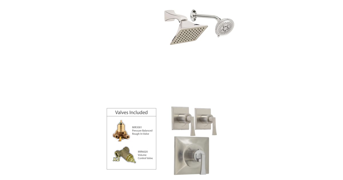 Mirabelle MIRVLCVL2V2S-BN Luxury Shower System: Includes 2 Multi ...