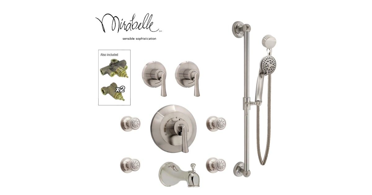 Mirabelle RD-HSTS4BS-V2-BN Luxury Shower System: Includes Multi ...
