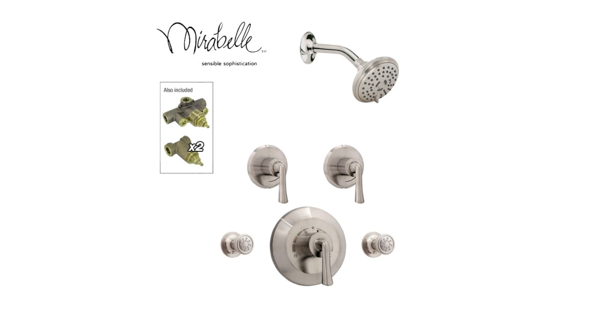 Mirabelle RD-SH2BS-BN Luxury Shower System: Includes Shower Head, 2 ...