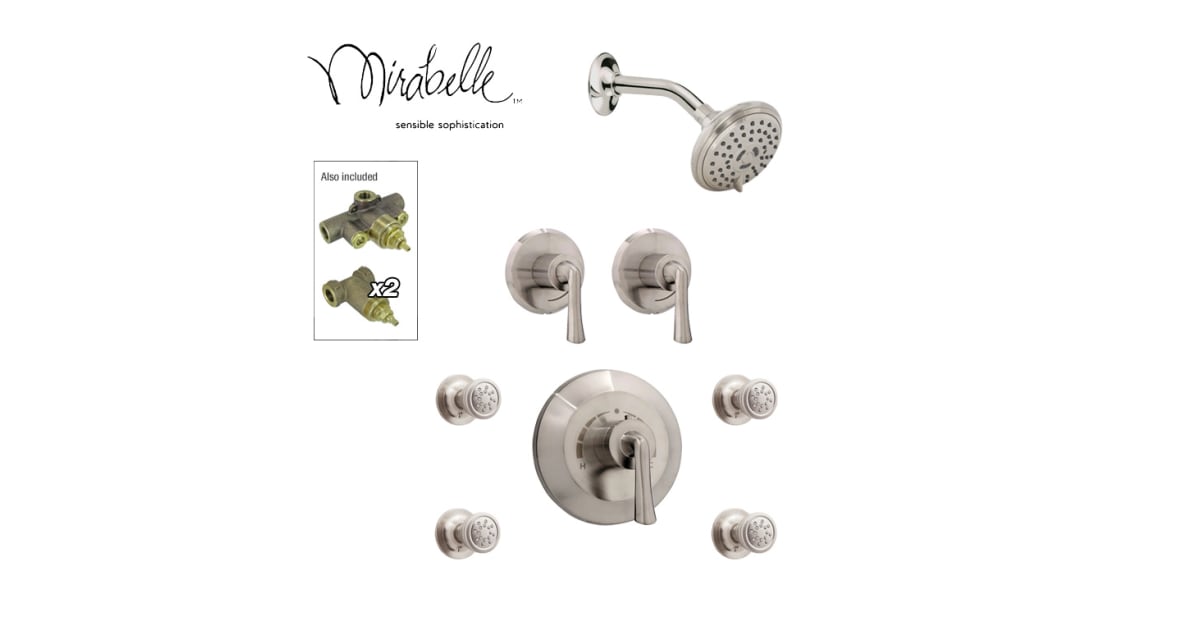 Mirabelle RD-SH4BS-BN Luxury Shower System: Includes Shower Head, 4 ...