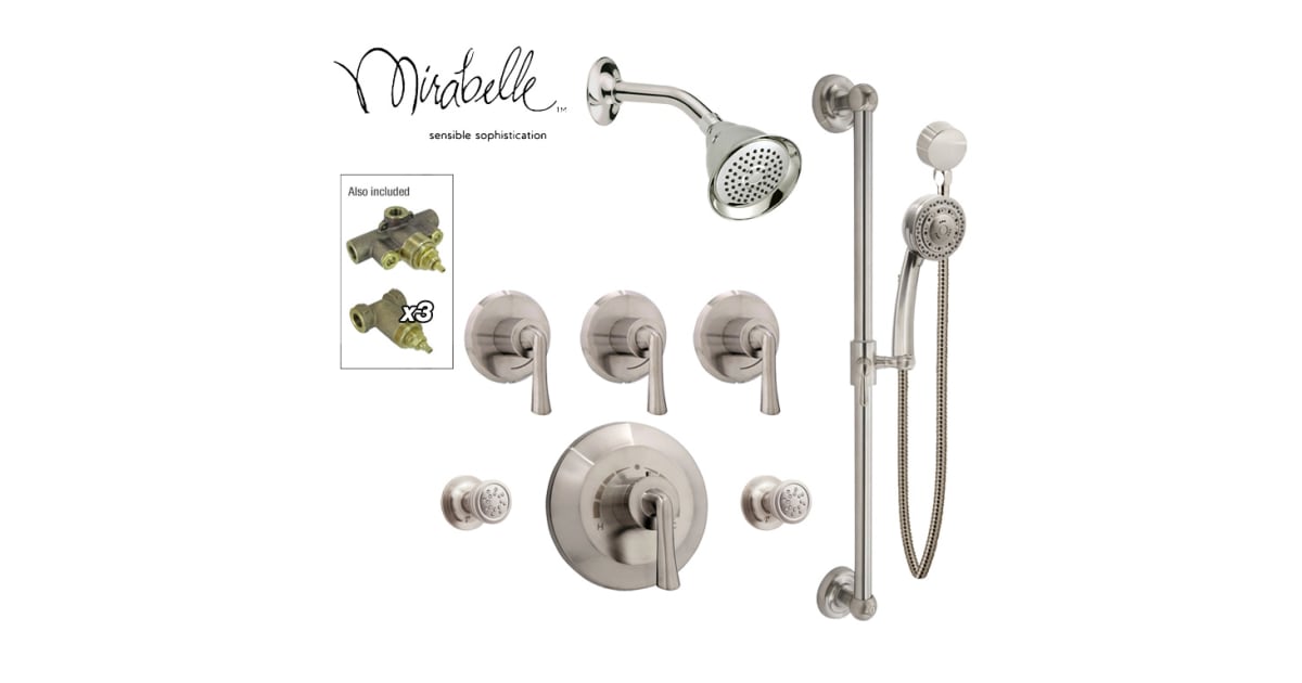 Mirabelle RD-SHHS2BS-V2-BN Luxury Shower System: Includes Multi ...