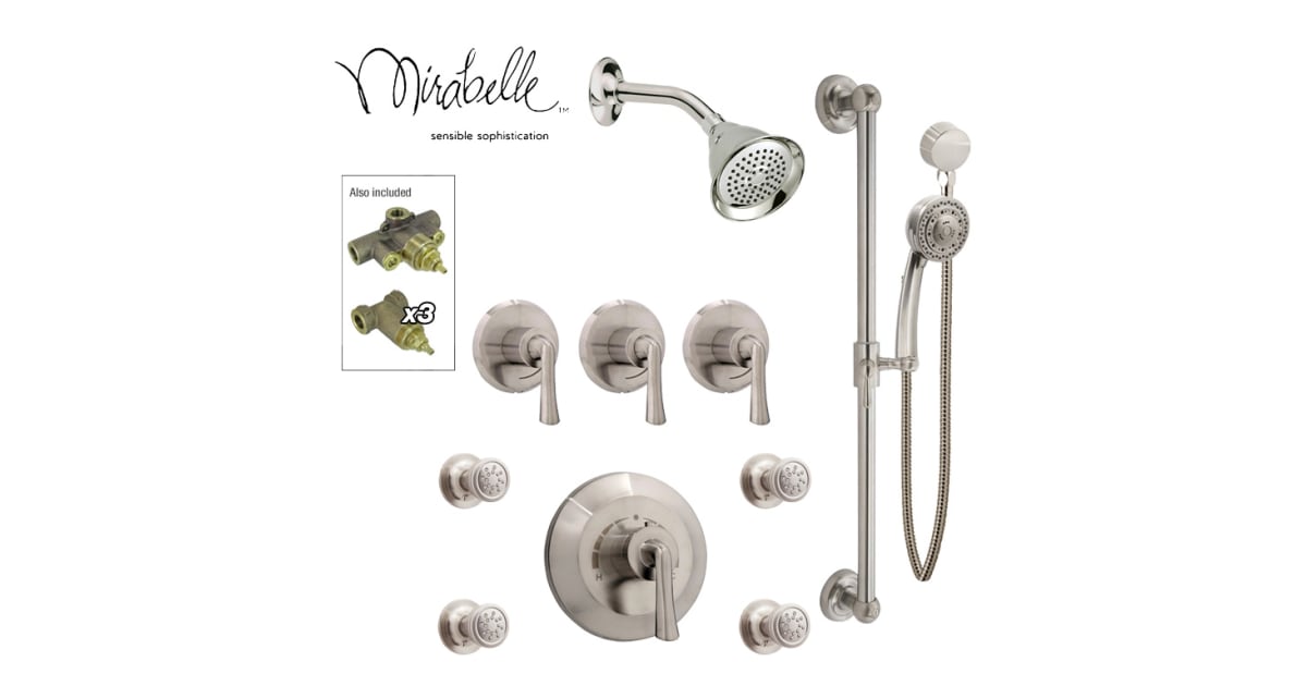 Mirabelle RD-SHHS4BS-V2-BN Luxury Shower System: Includes Multi ...