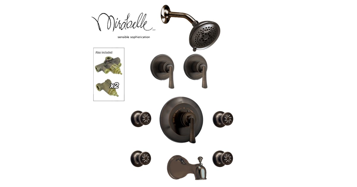 Mirabelle Luxury Shower System: Includes Multi-Function Shower Head, 4 ...
