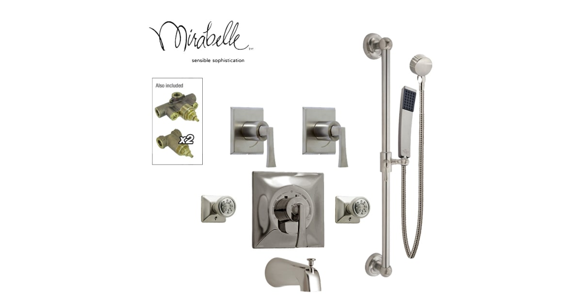 Mirabelle SQ-HSTS2BS-BN Luxury Shower System: Includes Hand Shower ...