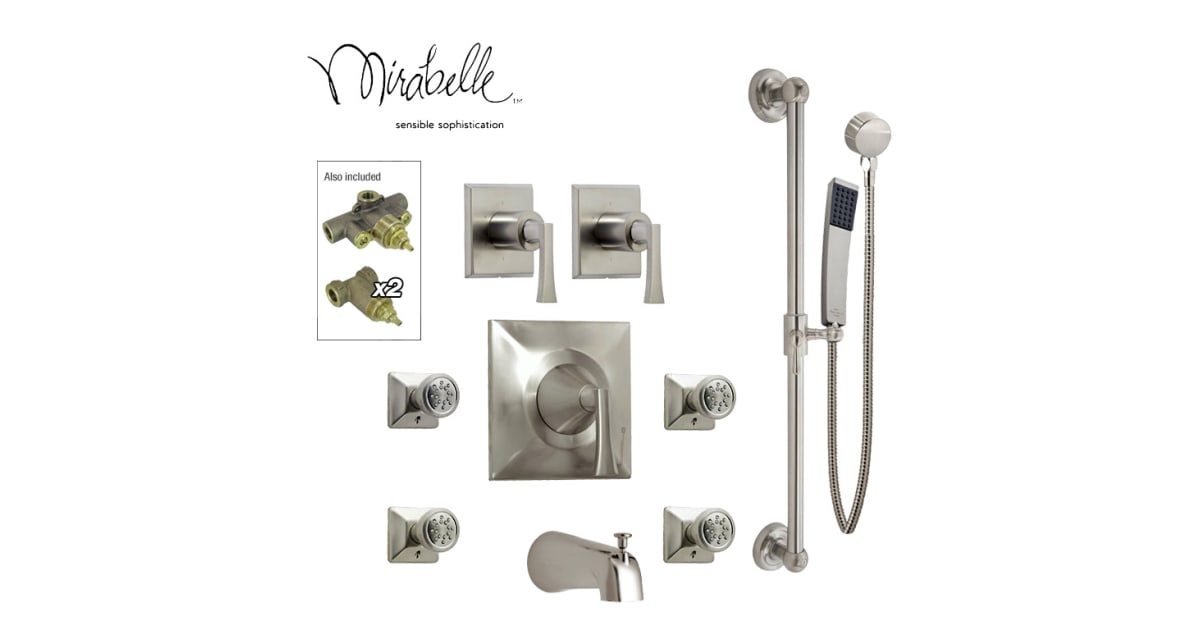 Mirabelle SQ-HSTS4BS-BN Luxury Shower System: Includes Hand Shower ...