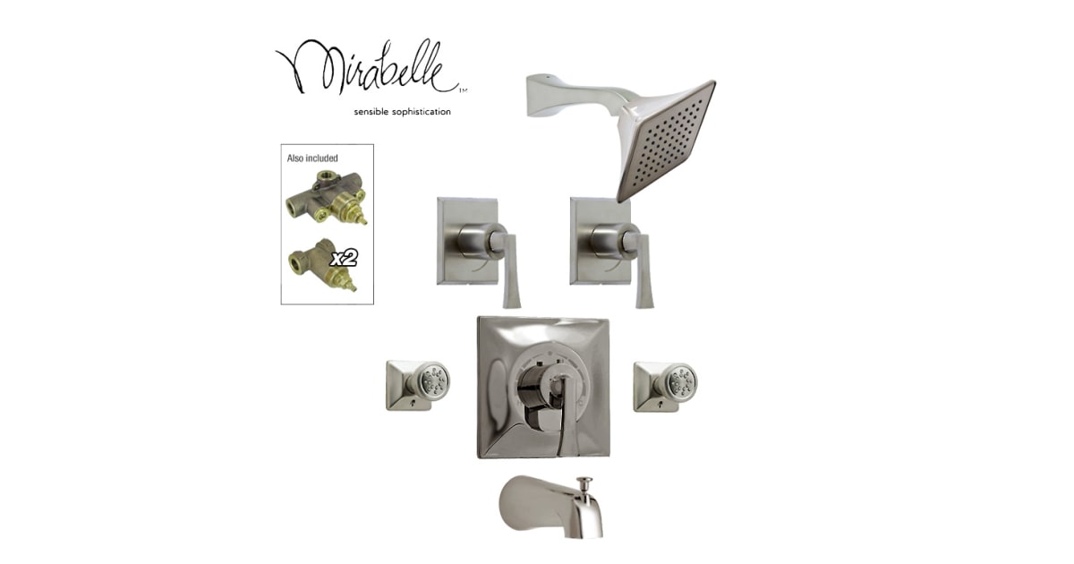 Mirabelle SQ-SHTS2BS-BN Luxury Shower System: Includes Shower Head, 2 ...