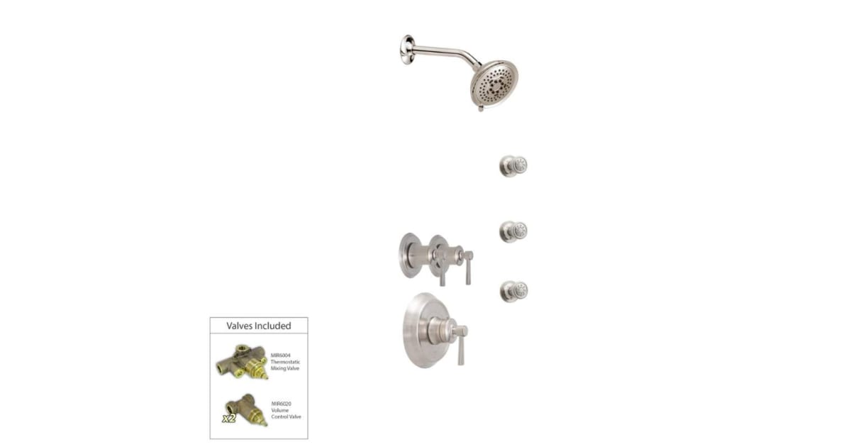 Mirabelle MIRPTCST2VS3B-BN Luxury Shower System: Includes Multi ...