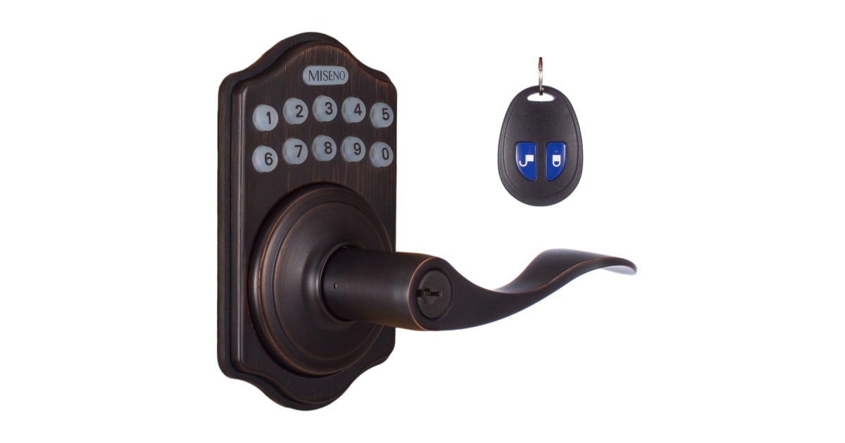 Miseno MHDWMKPLLON-AB Maximum Grade Keyless Entry Door Lever Set with ...
