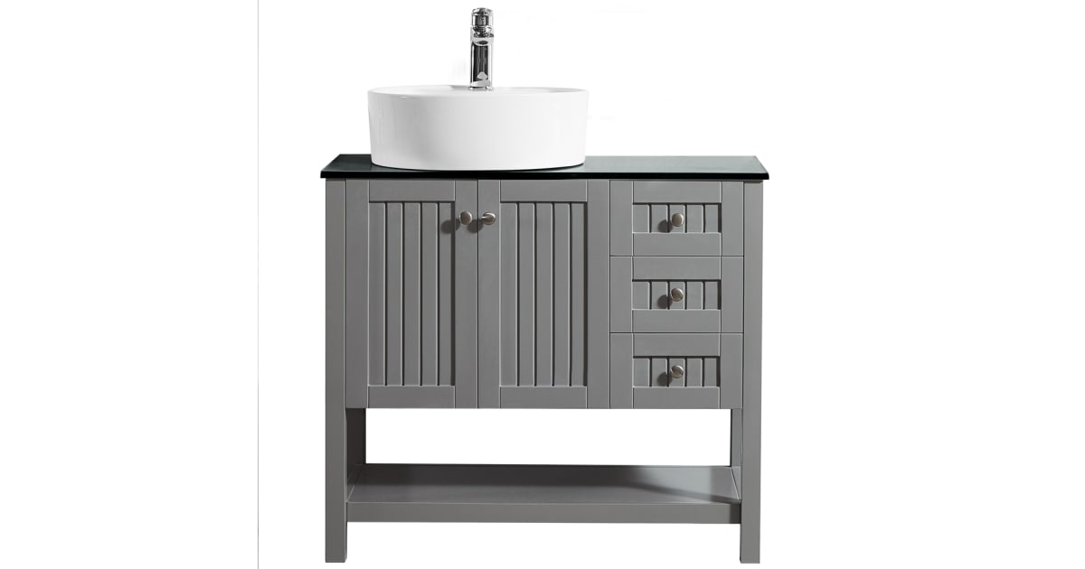 Miseno 756036-GR-BG-NM Modena 36" Free Standing Single Basin Vanity Set ...