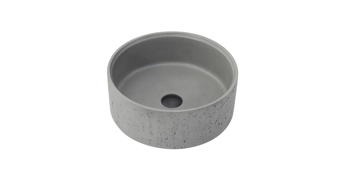 Miseno 9260-BAS-GR Almonte 15-3/8" Circular Concrete Vessel Bathroom ...
