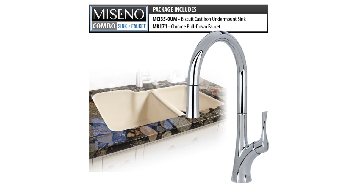 Miseno MCI35-0UM-22 / MNO171CP Kitchen Combo - 33" Double Basin ...