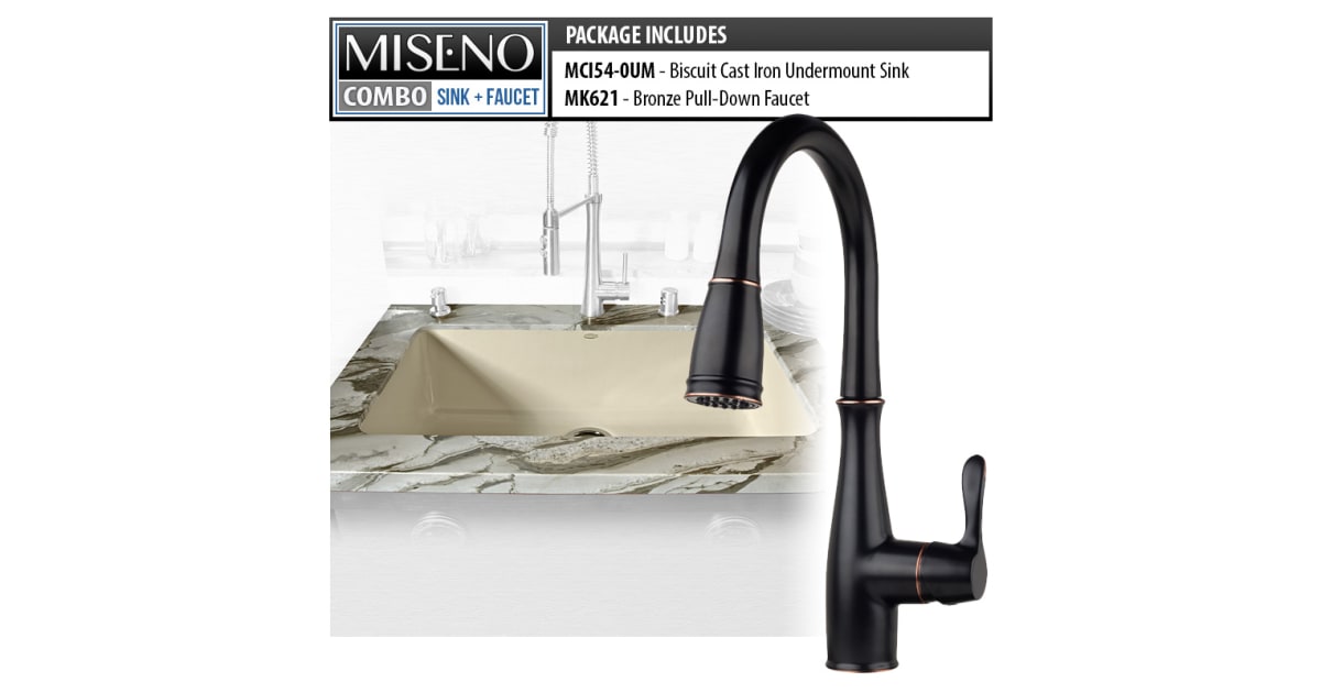 Miseno MCI54-0UM-22 / MNO621-ORB Kitchen Combo - 33" Single Basin ...