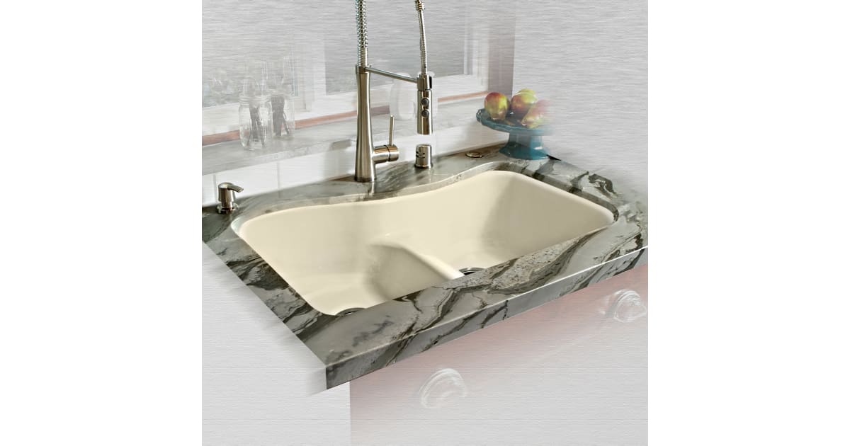 Miseno MCI76-4UM-LD-22 33" Double Basin Undermount Cast Iron Kitchen ...