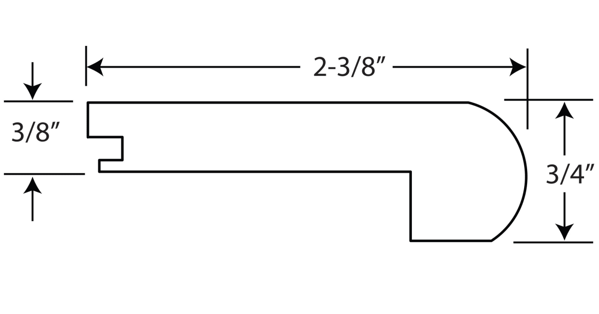 Miseno MLVT-LAPAZ-SN La Paz 78" X 2-3/8" Stair Nose for use with MLVT ...