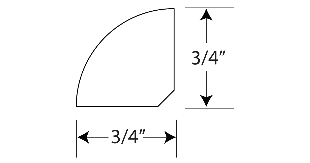 Miseno MLVT-PUERTOVALLARTA-QR Puerto Vallarta 78" X 3/4" Quarter Round ...