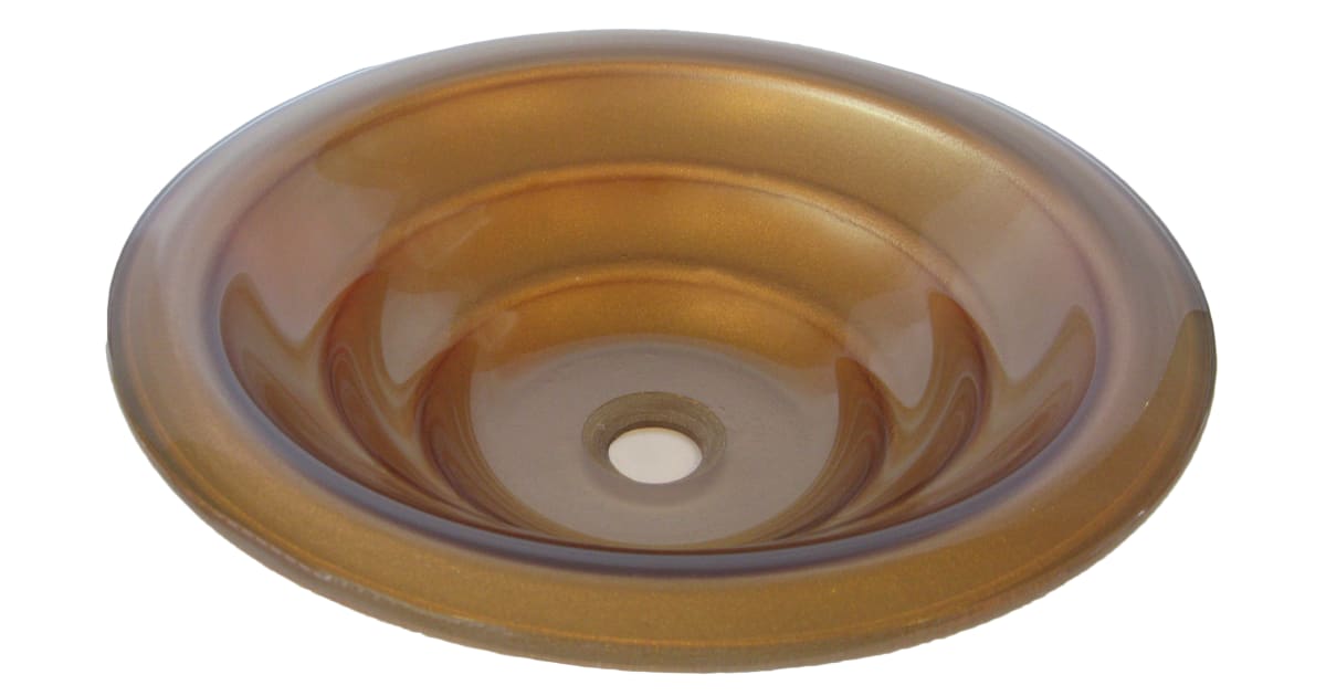 Miseno MNO-882-BN Circular 16-1/2" Tempered Glass Vessel Bathroom Sink ...