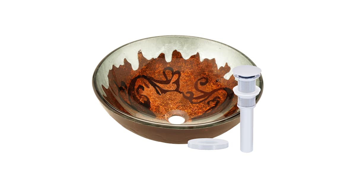 Miseno MNO-G220-PC Circular 16-1/2" Tempered Glass Vessel Bathroom Sink ...