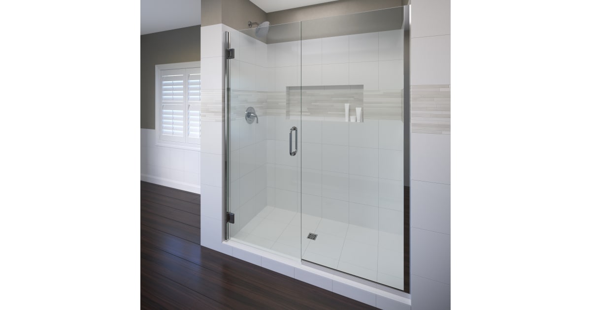 Miseno MSDSWP6076CLCP Swipe 76" High x 59"-60" Wide Hinged Frameless ...