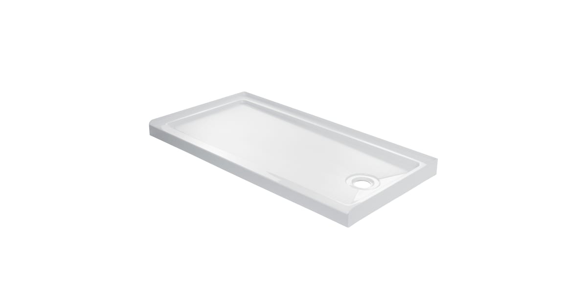 Miseno MSP-6032R-WH 59-7/8" x 31-7/8" Shower Base with Single Threshold ...