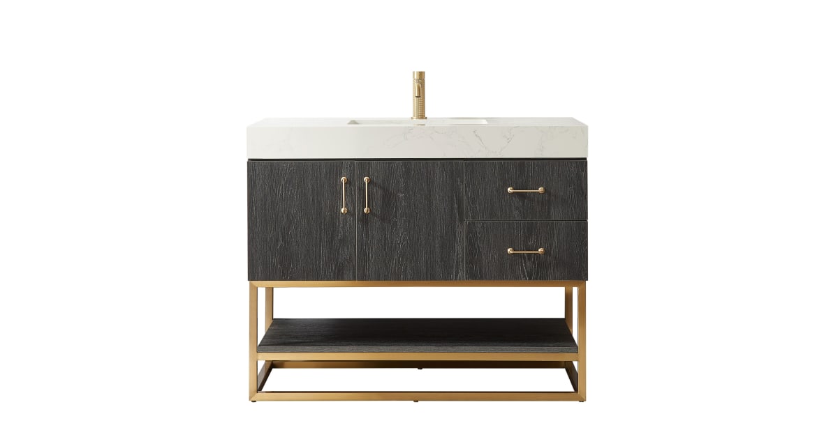 Miseno MV-ALIS42-GWT-NB-NM Alistair 42" Free Standing Single Basin ...