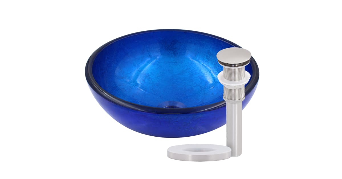 Miseno MVS-TIG-S132-12BN Verdazzurro 12" Circular Glass Vessel Bathroom ...