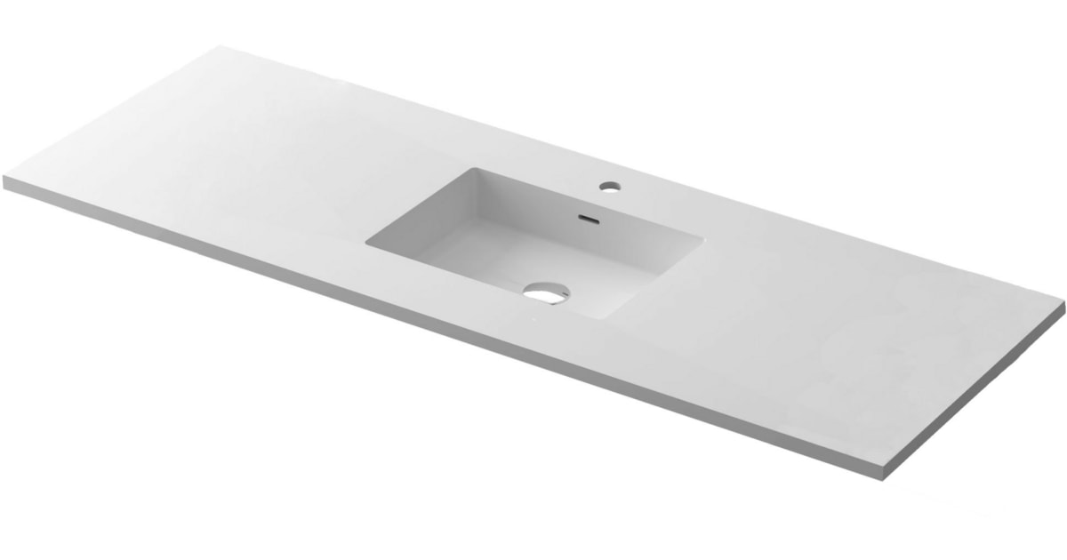 Miseno MVT-54-313SQ1HSS-MW Forever 54" Solid Surface Vanity Top ...
