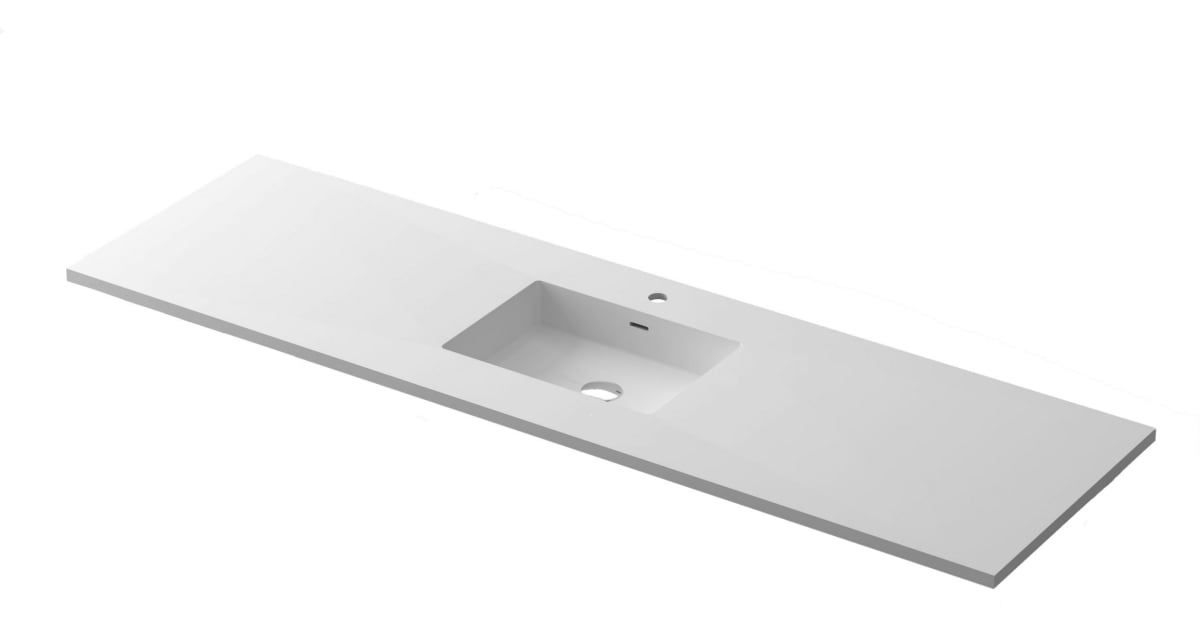 Miseno MVT-66-313SQ1HSS-MW Forever 66" Solid Surface Vanity Top ...