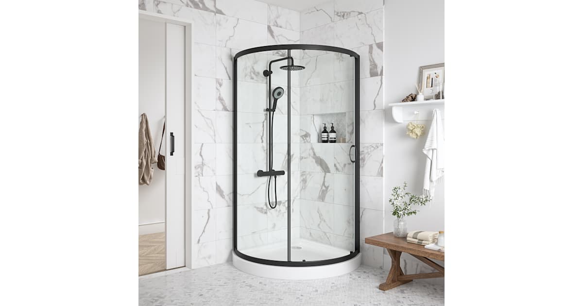 Miseno MSD-OB3478-BLMAC Breeze 35 in. L x 35 in. W x 77 in. H Round ...