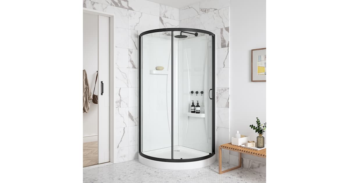 Miseno MSD-OB3878KIT-BLMAC Breeze 44 in. L x 44 in. W x 77 in. H Round ...
