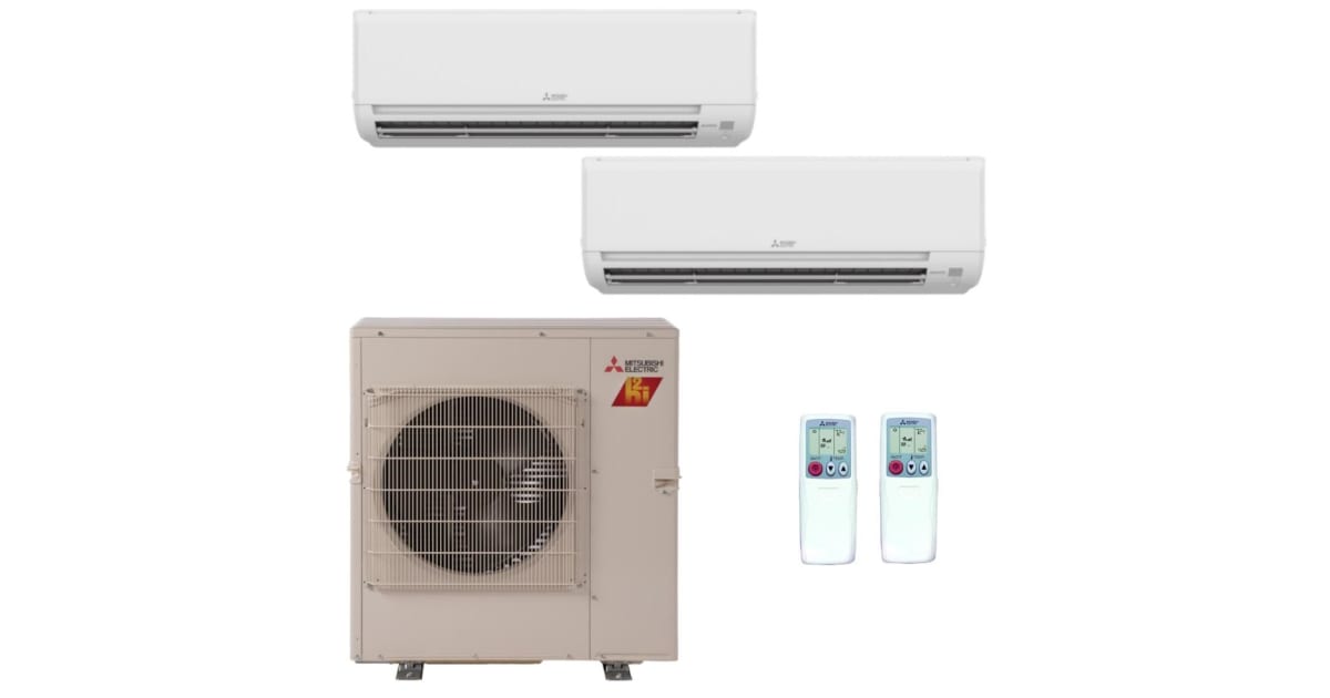 Mitsubishi MXZ-3C30NAHZ3 2-MSZ-GS12 23.6K BTU Cooling / 36K BTU Heating ...
