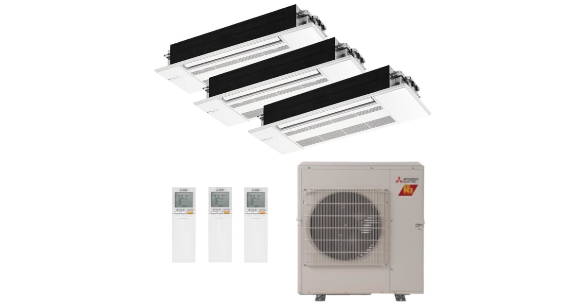 Mitsubishi MXZ-3C30NAHZ3 3-MLZ-KP12NA 23.6K BTU Cooling / 36K BTU ...
