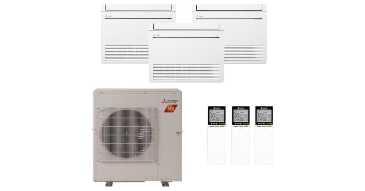 Mitsubishi MXZ-3C30NAHZ3 MFZ-KJ09 MFZ-KJ12 MFZ-KJ18 23.6K BTU Cooling ...