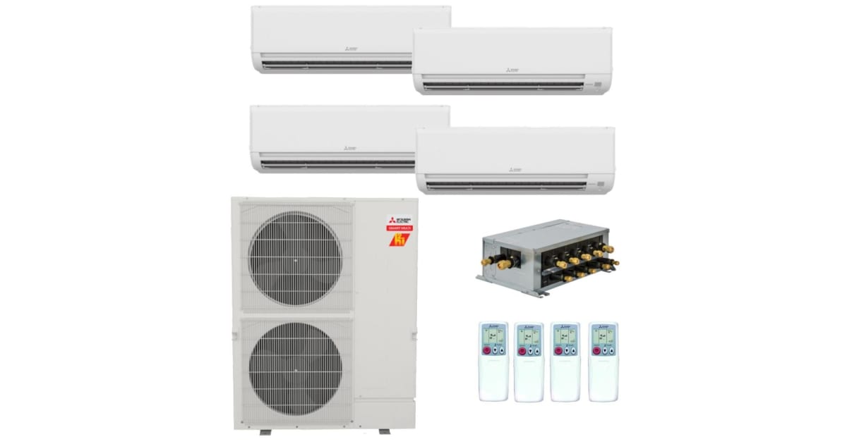 Mitsubishi MXZ-SM42NAMHZ MSZ-GS06 2-MSZ-GS09 GS24 42K BTU Cooling / 48K ...