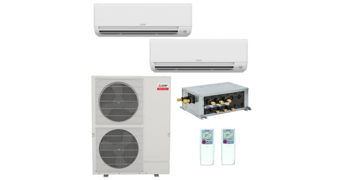 Mitsubishi MXZ-SM48NAM 2-MSZ-GS24 48K BTU Cooling / 54K BTU Heating 23 ...