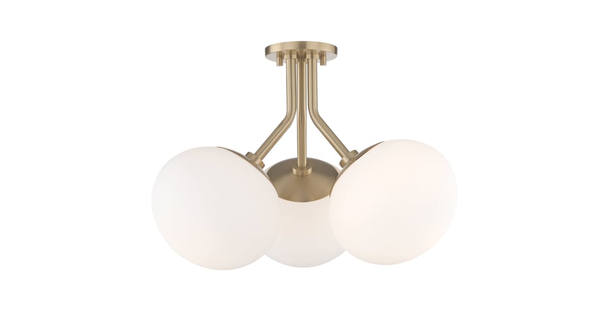 Mitzi H134603-AGB Estee 3 Light 19" Wide Semi-Flush Globe Ceiling ...