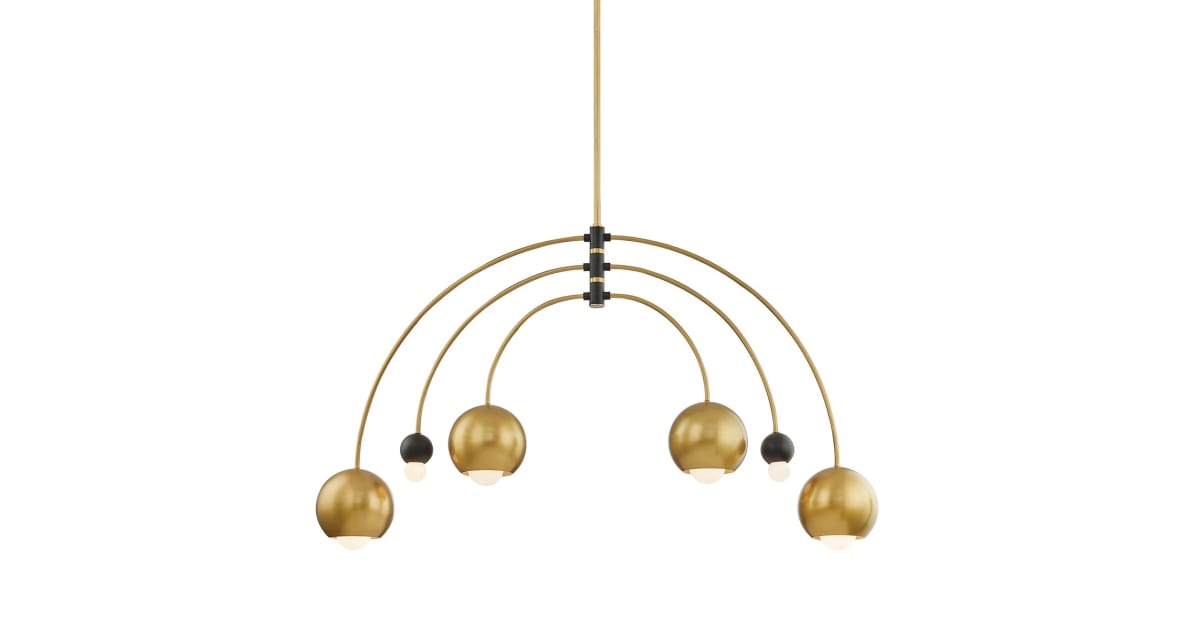 Mitzi H348806-AGB/BK Willow 6 Light 49" Wide Linear Chandelier ...
