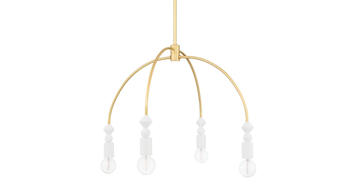 Mitzi H471804-AGB Flora 4 Light 30" Wide Abstract Chandelier | Ferguson ...