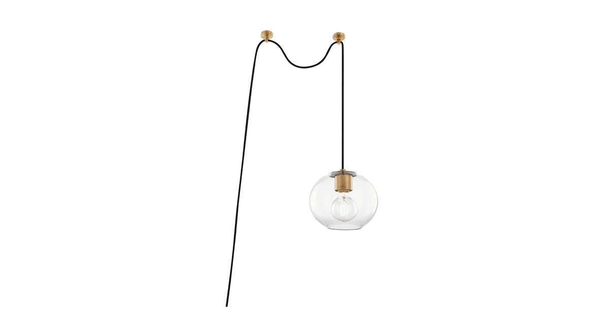 Mitzi HL270701S-AGB Margot Single Light 8" Wide Plug-In Pendant | Build.com