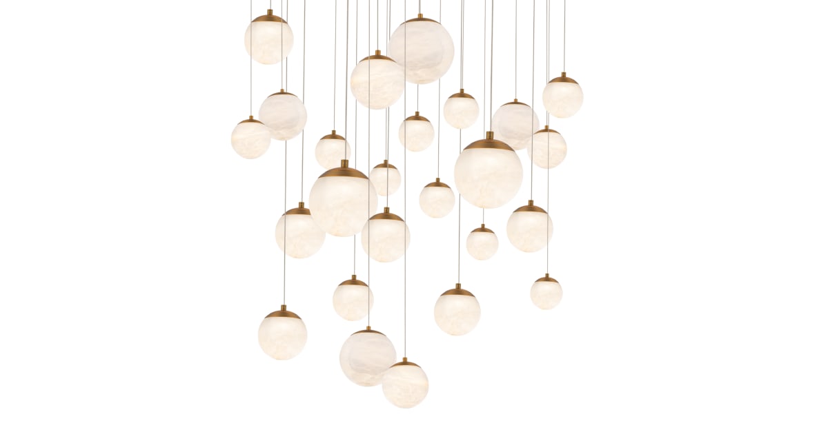 Modern Forms PD-34425S-AB Pisces 25 Light 28" Wide LED Multi Light ...
