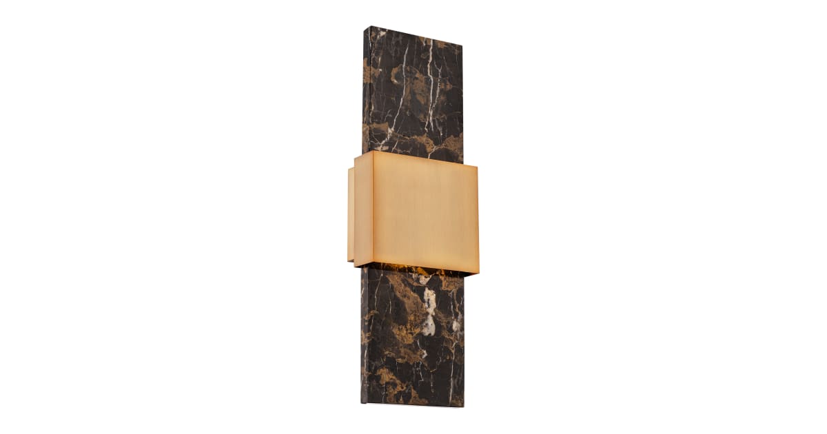 Modern Forms WS-50324-BK/AB Mercer 8" Tall 3000K LED Marble Wall Sconce ...