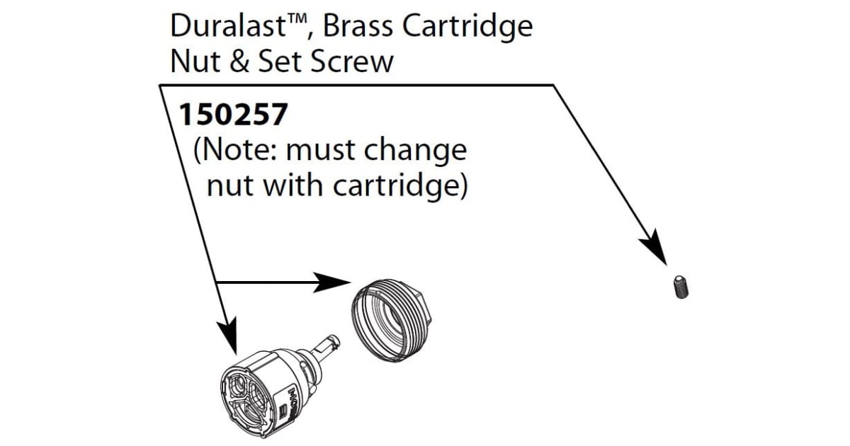 Moen 150257 Duralast & Brass Cartridge Nut Kit for One-Handle Lavatory ...