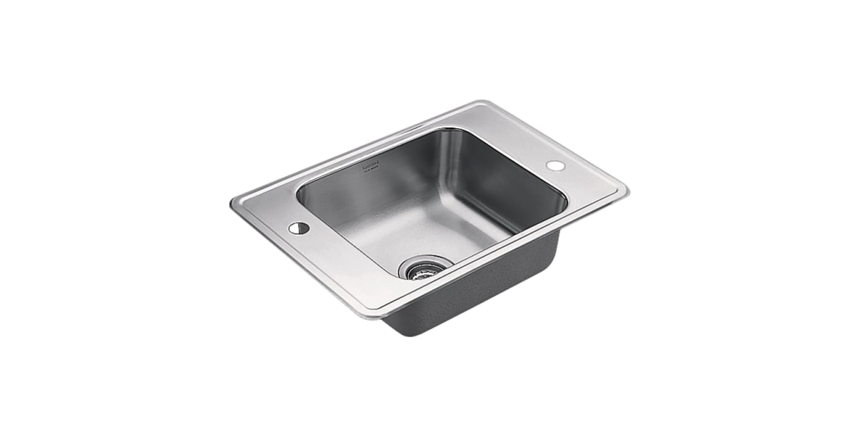 Moen 22128 Commercial Sinks 24" Single Basin Drop-In 20-Gauge Stainless ...