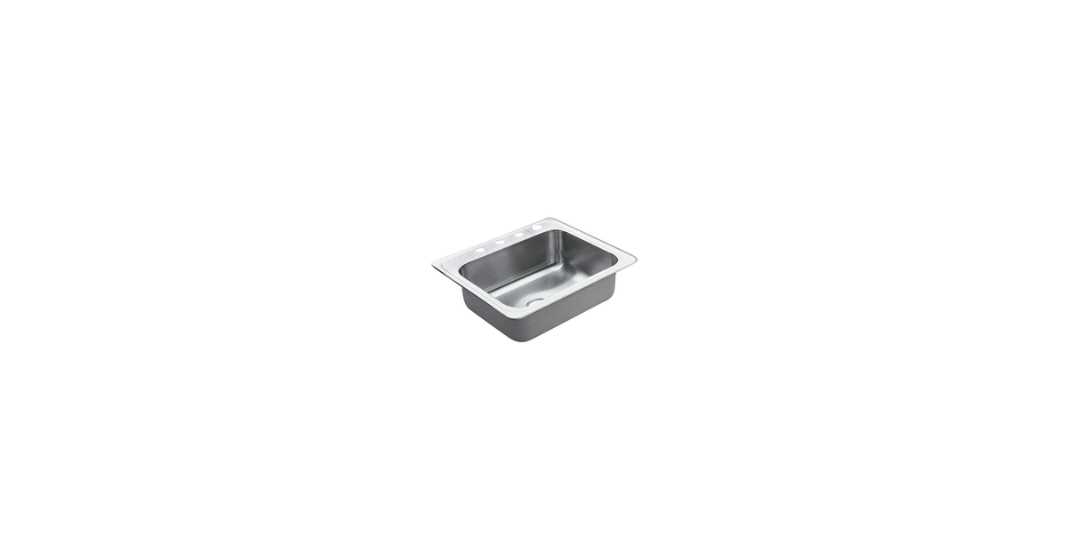 Moen 22869 25" x 22" Single Basin Stainless Steel Kitchen Sink from the ...
