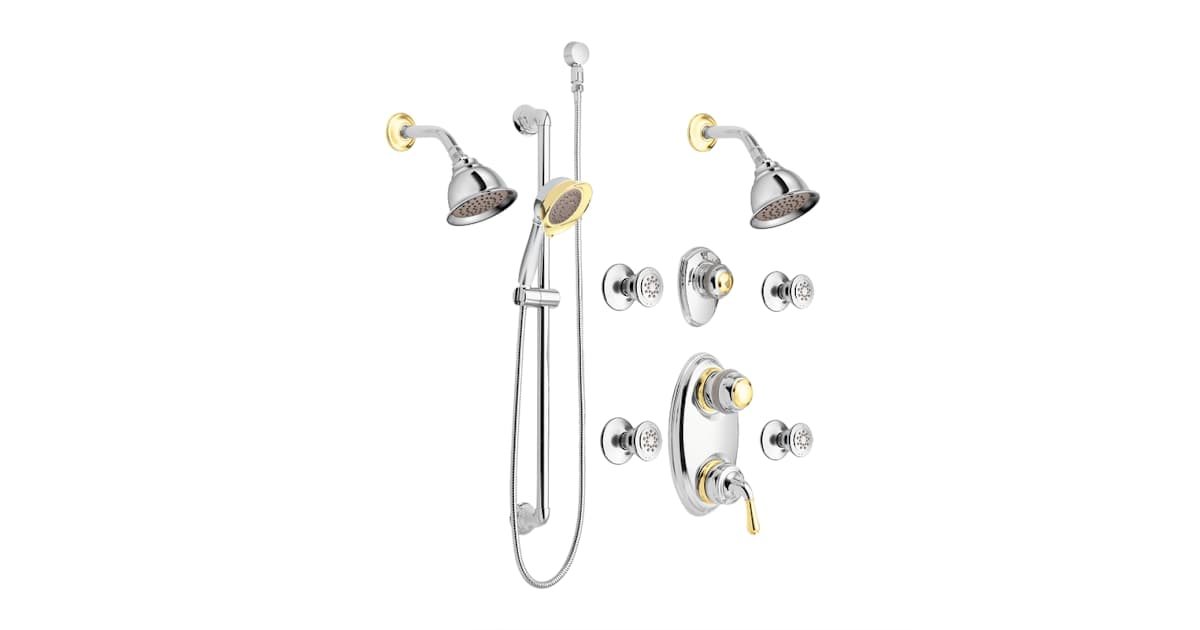 Moen 245CP Faucet Vertical Spa Triple Handle from the Monticello series ...